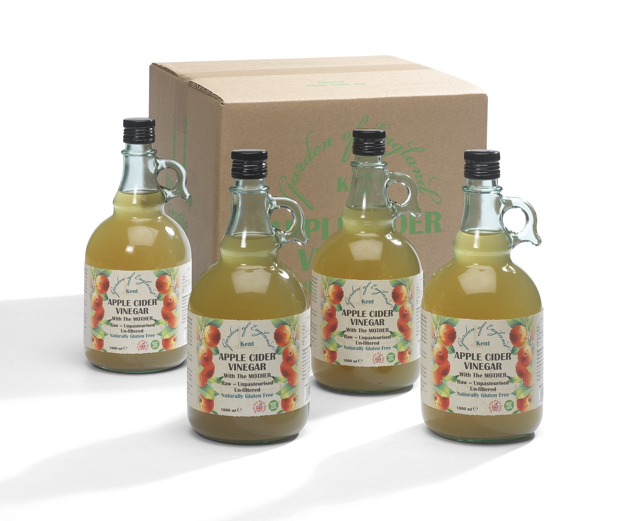Kent Apple Cider Vinegar 4 x 1L With "Mother" | Raw | Unpasturised | U ...
